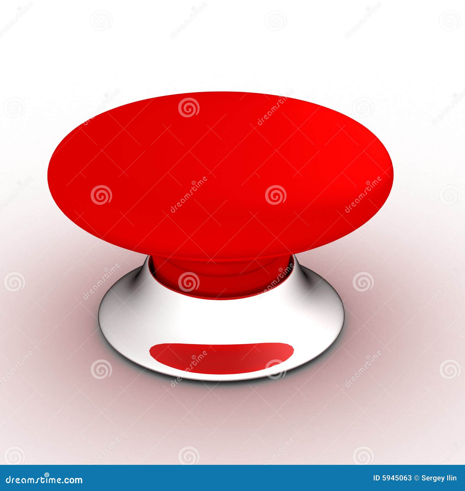 Red Button On A White Background. Stock Illustration - Illustration of ...