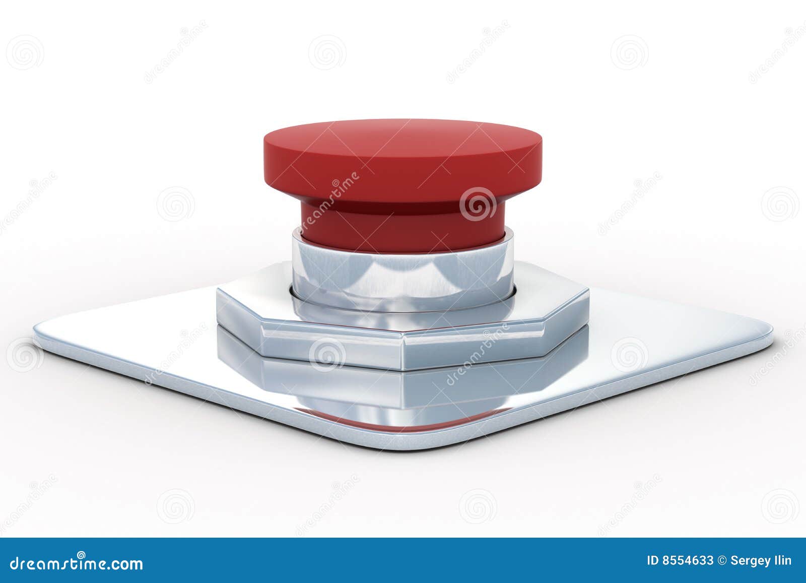 Red Button on a White Background. Stock Illustration - Illustration of ...