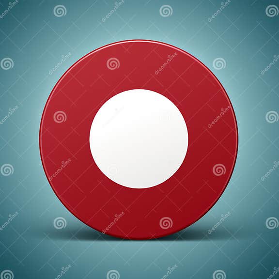 A Red Button with a White Circle on it Stock Illustration ...