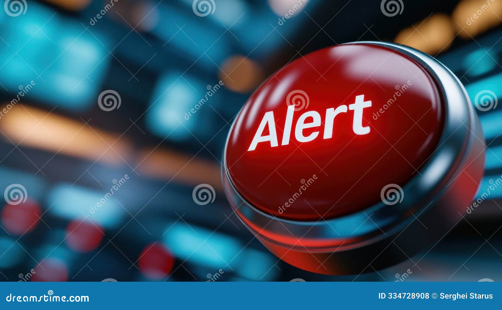 A Red Button with the Word Alert on it in Front of a Computer Screen ...