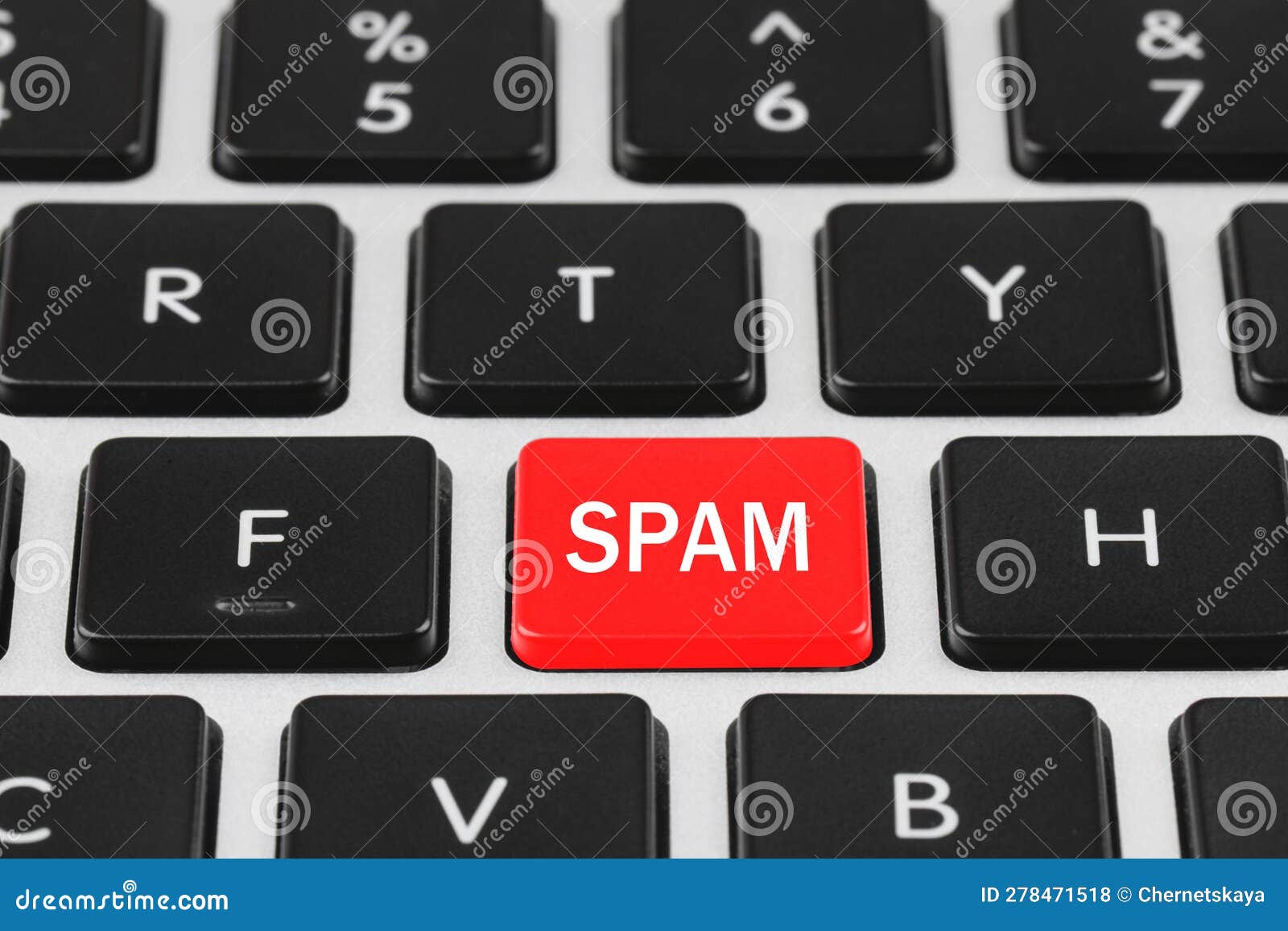 Red Button with Word Spam on Computer Keyboard, Closeup Stock Photo ...