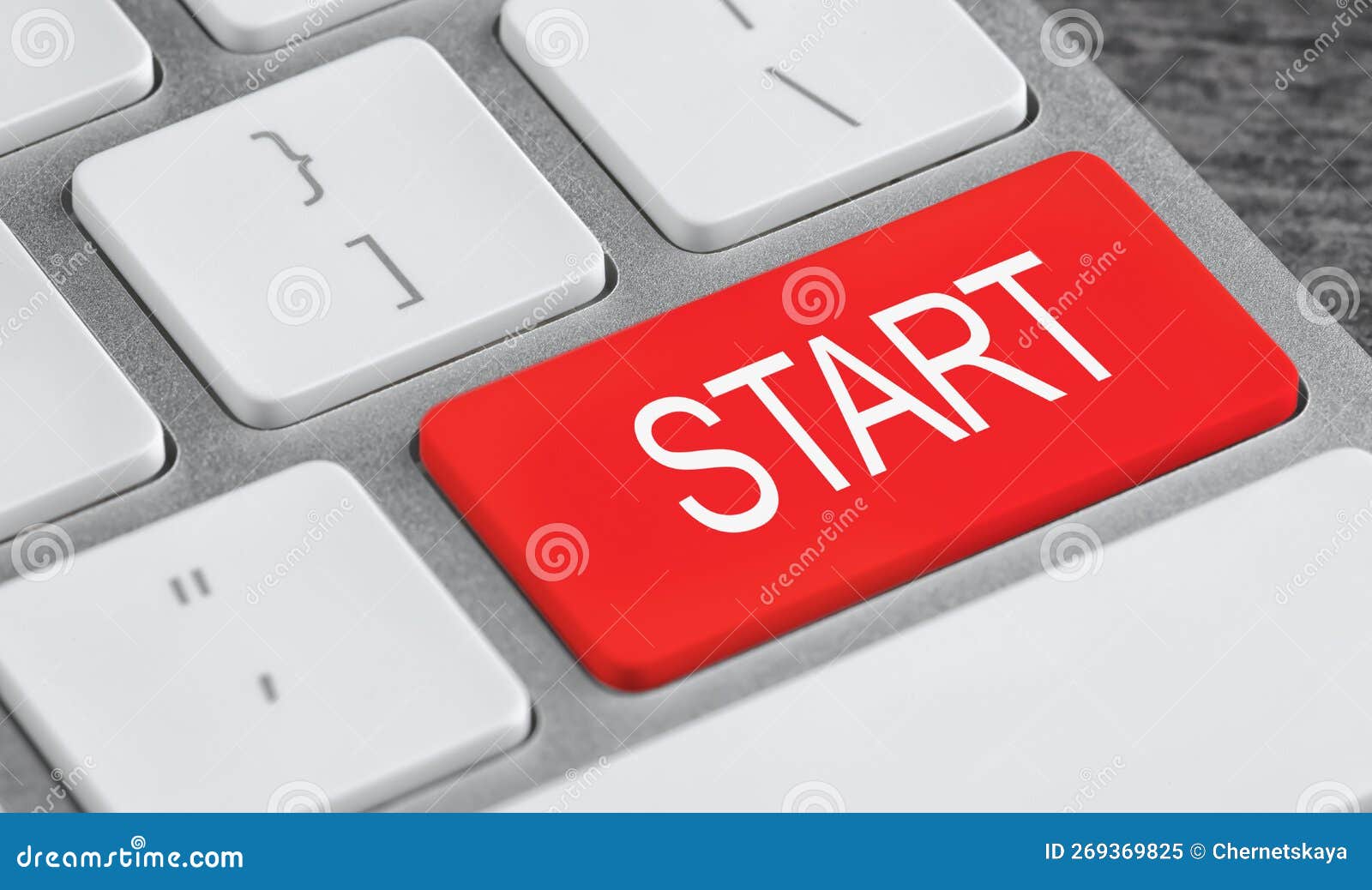 Red Button with Word Start on Computer Keyboard, Closeup Stock Image ...