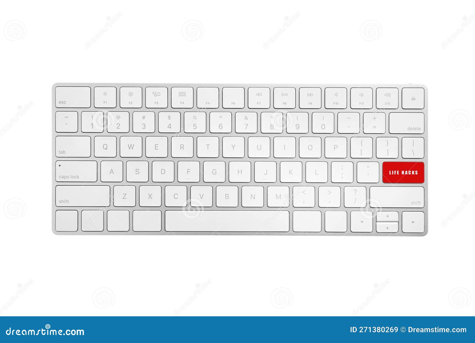 Red Button with Words Life Hacks on Computer Keyboard, Top View Stock ...