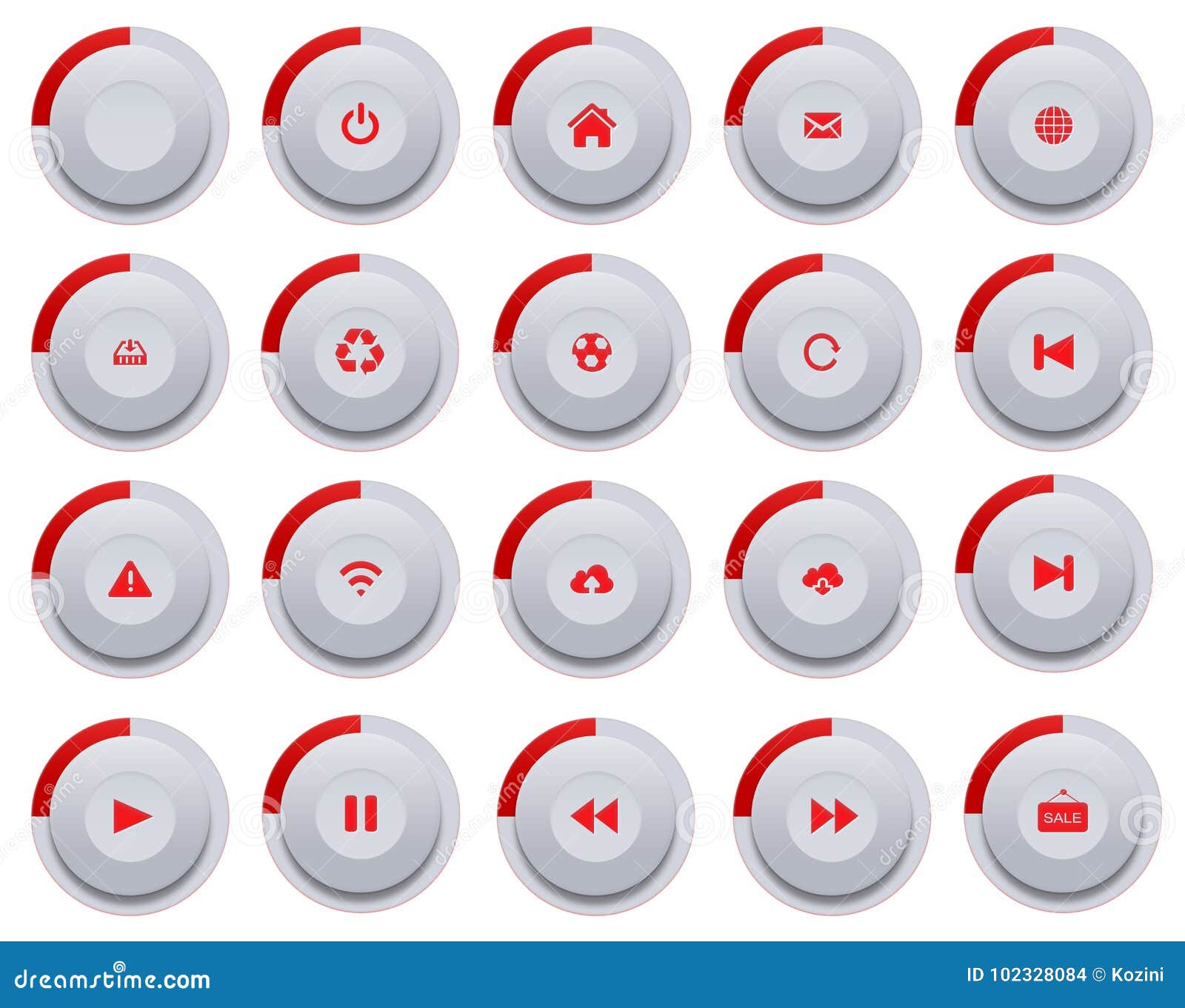 Red buttons stock illustration. Illustration of forward - 102328084