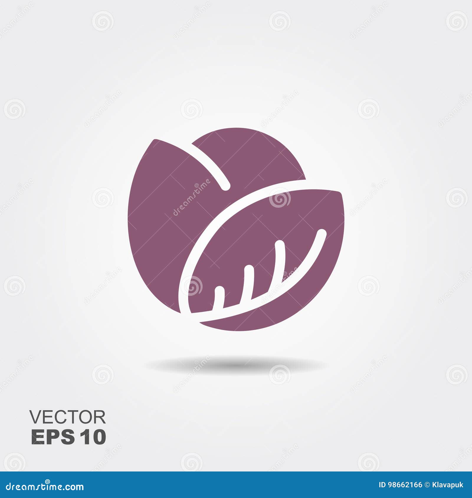 Red Cabbage Flat Icon Vector, Colorful Logo Illustration Isolated on ...