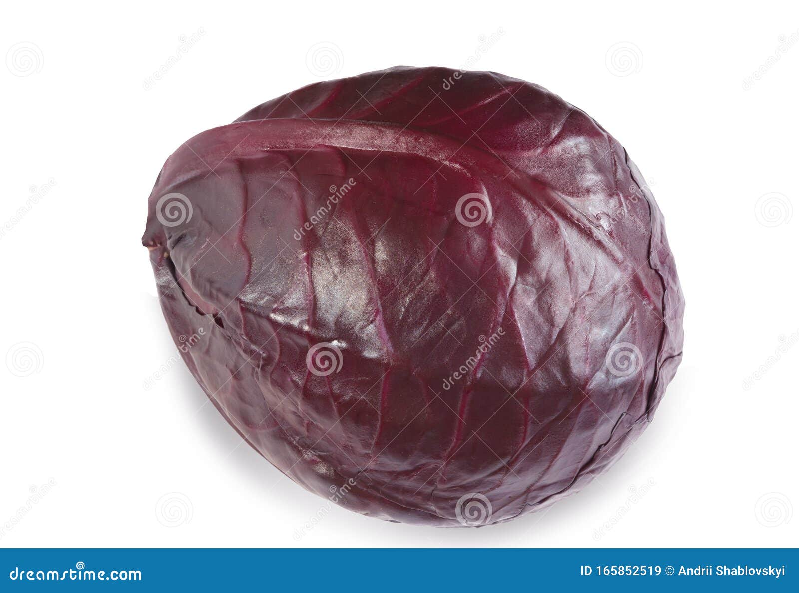 Red Cabbage Isolated on White Background. Closeup Stock Image - Image ...