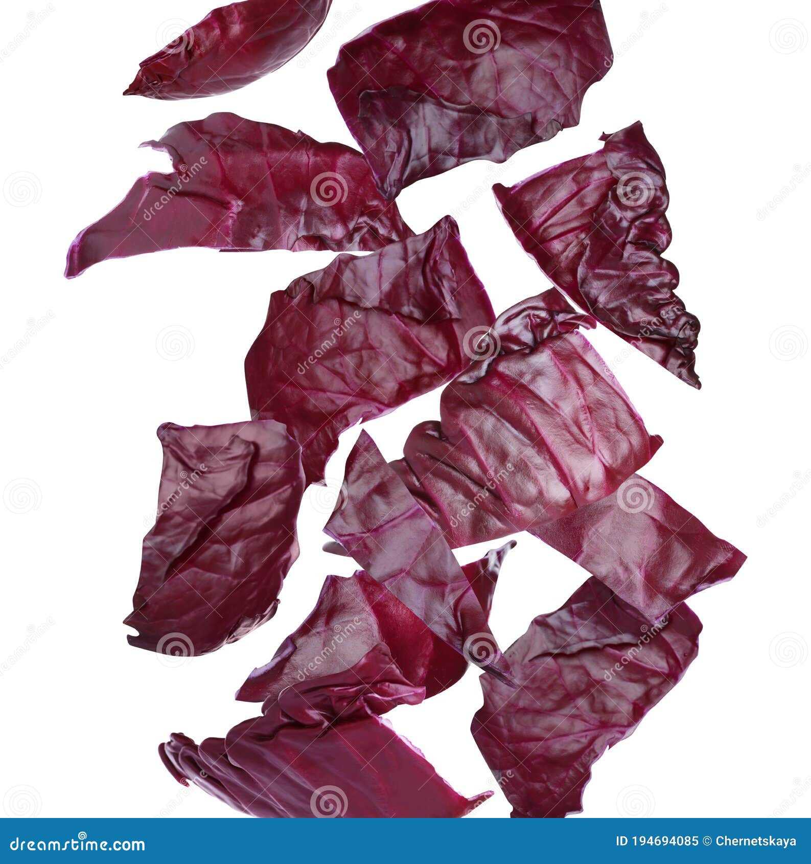 Red Cabbage Leaves Falling on Background Stock Image - Image of fresh ...