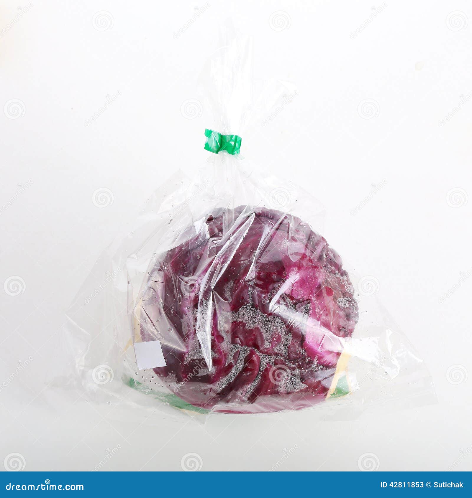 Red Cabbage in a Plastic Bag Stock Image - Image of vegetable ...