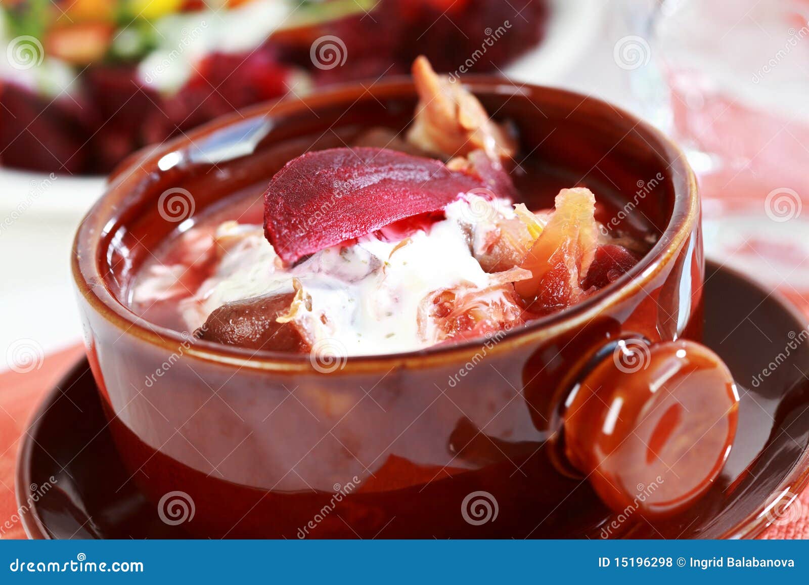 Red Cabbage Soup with Beetroot (borscht) Stock Photo - Image of ...