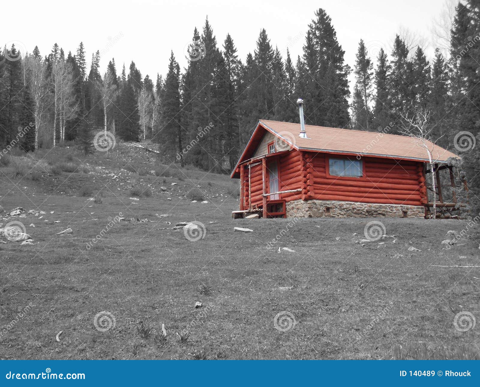 Red Cabin stock image. Image of reclusive, wood, solitary - 140489