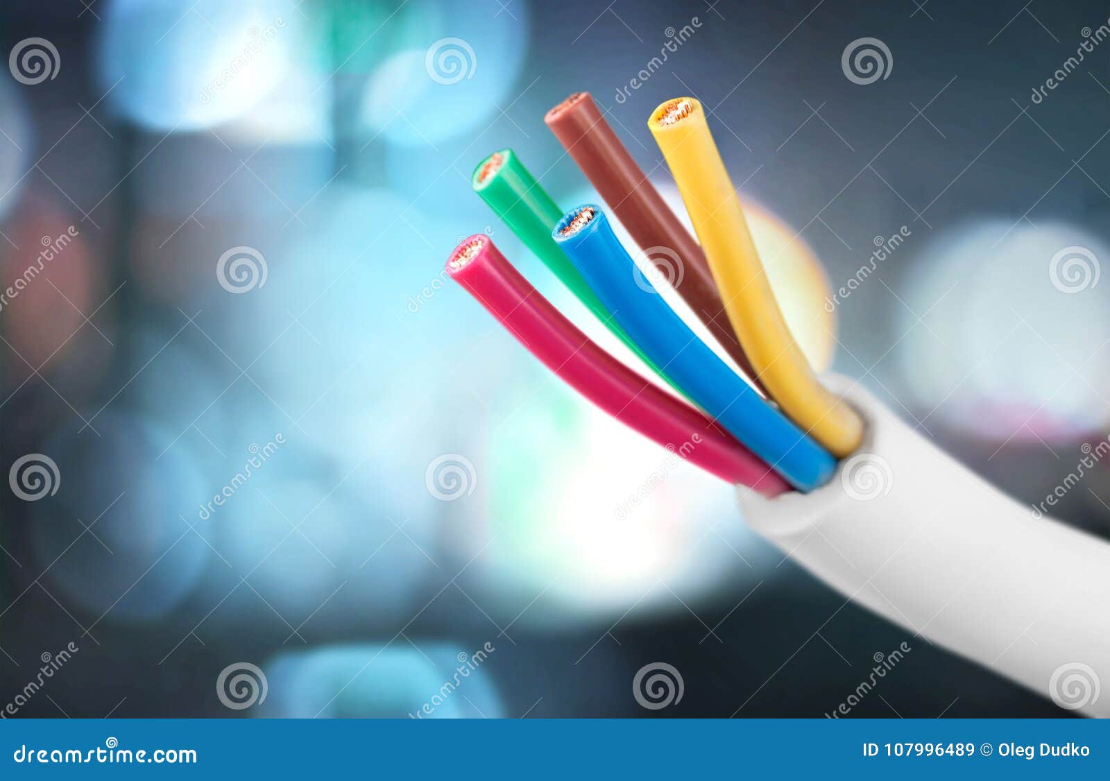Four Core Armored Cooper Cable on Background Stock Image - Image of ...