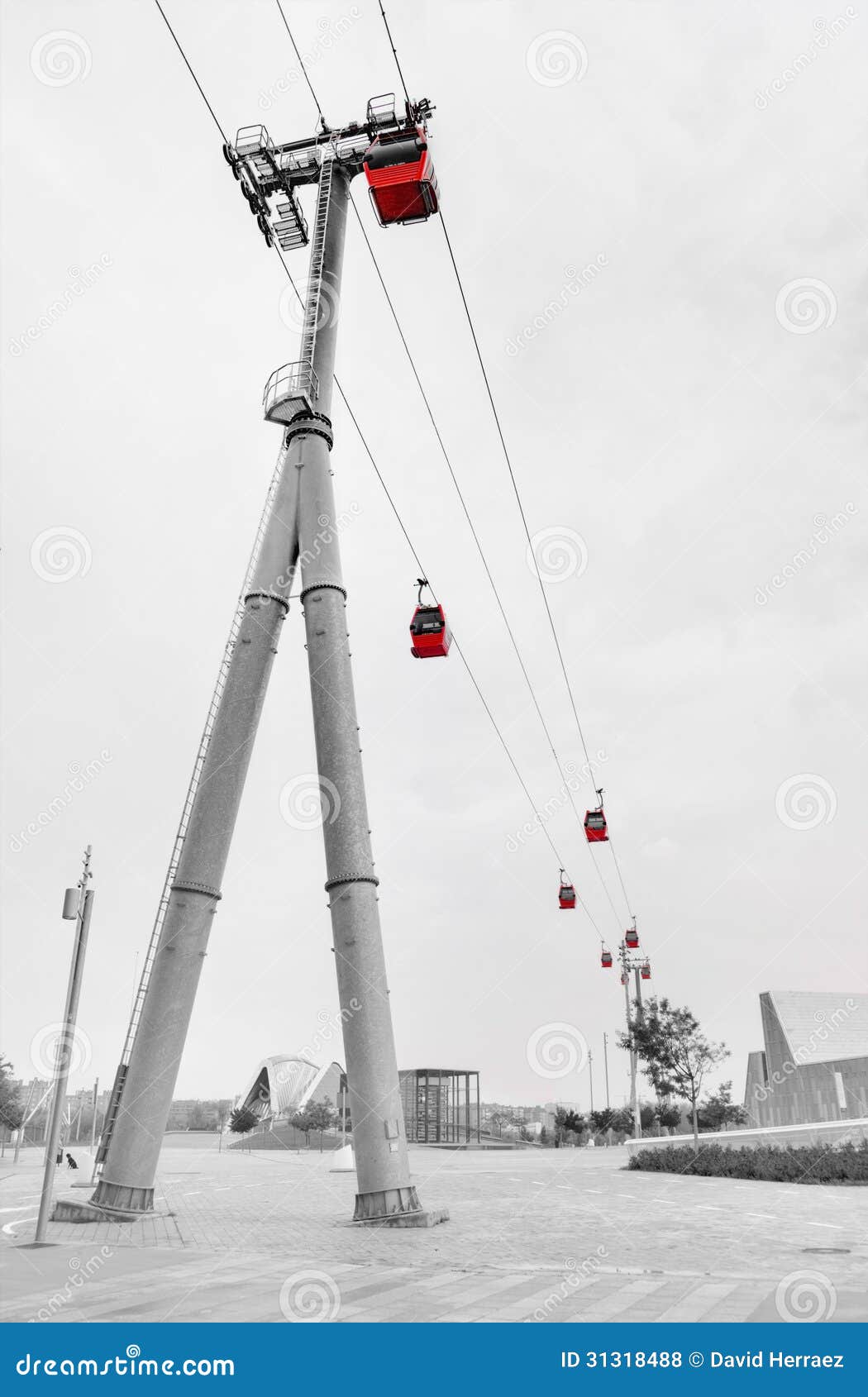 Red cable car. stock photo. Image of monocable, tourism - 31318488