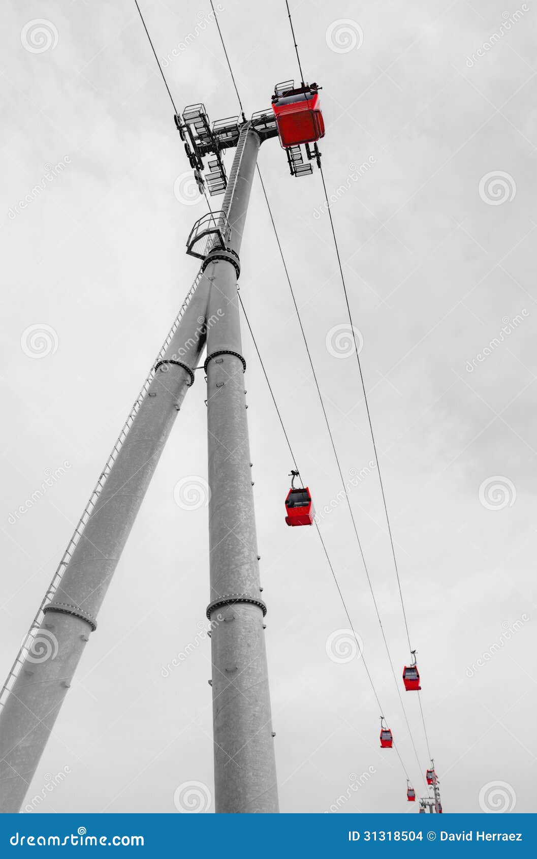 Red cable car stock photo. Image of technology, elevator - 31318504
