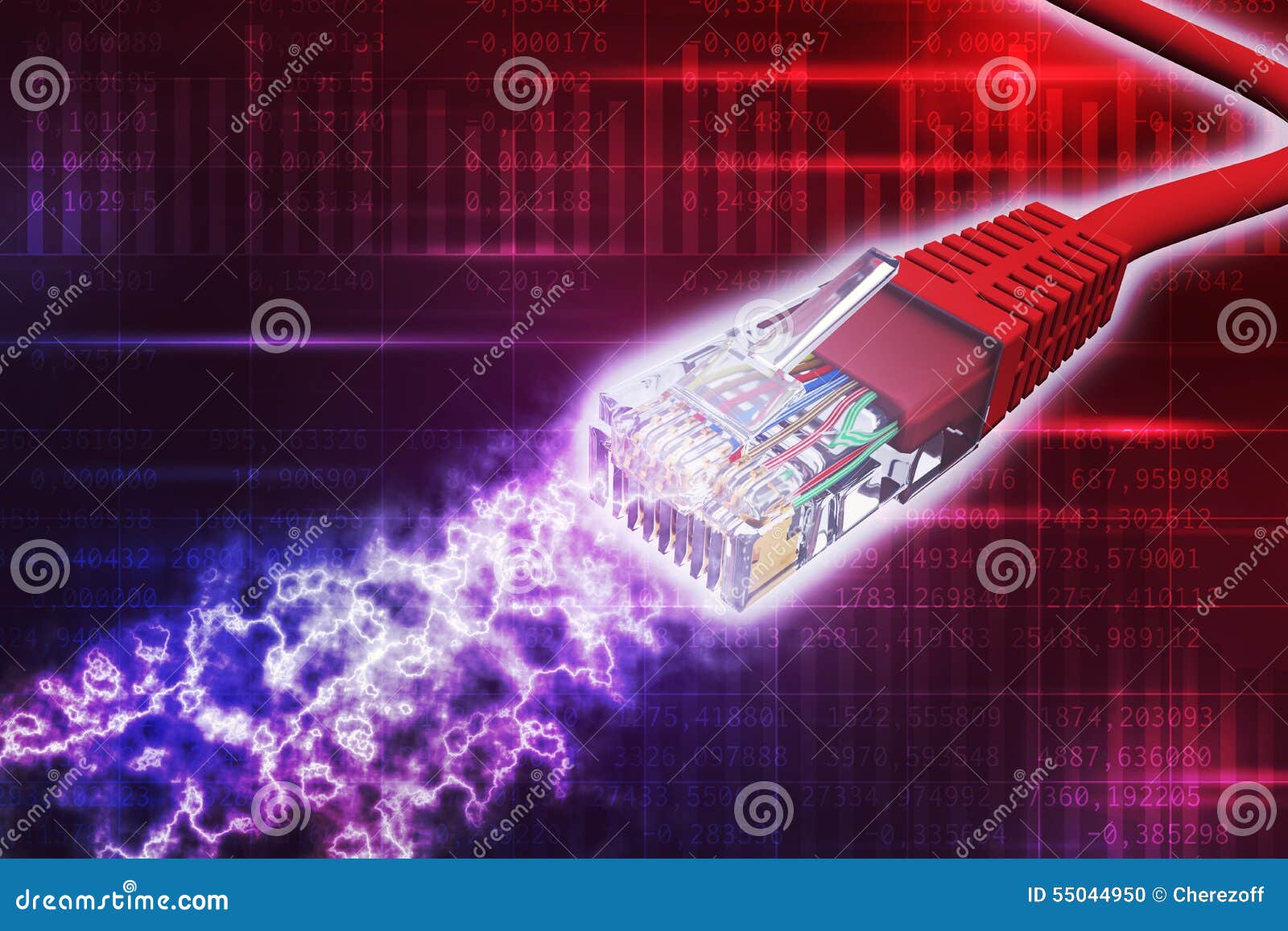 Red cable stock illustration. Illustration of rj45, cable - 55044950