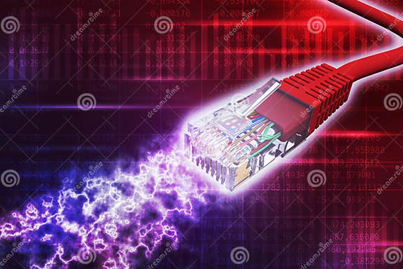 Red cable stock illustration. Illustration of rj45, cable - 55044950