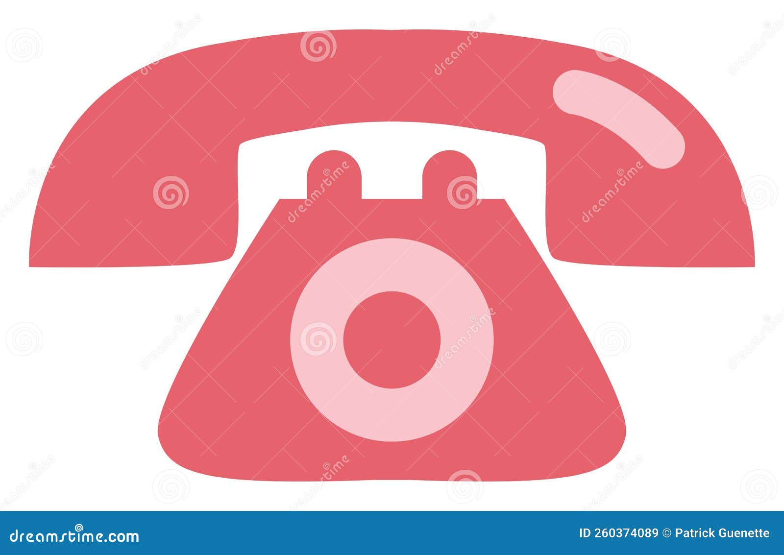 Red cable phone, icon stock vector. Illustration of concept - 260374089