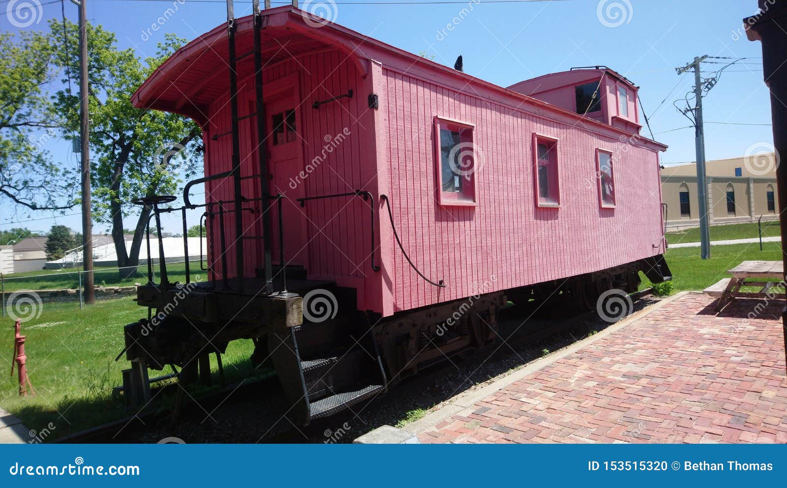Red Caboose at Rock Island Depot Train Museum Stock Photo - Image of ...
