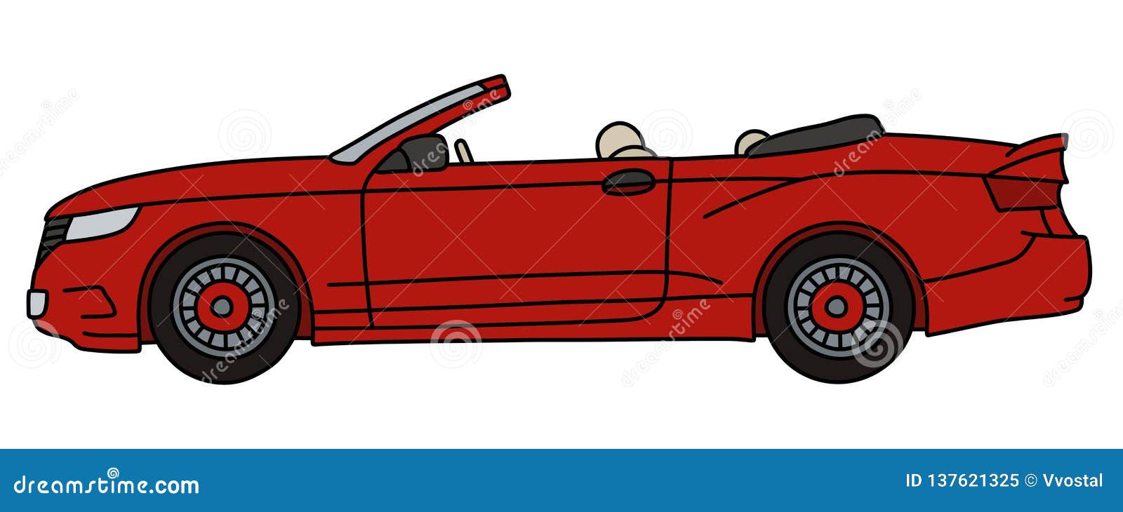 The red cabriolet stock vector. Illustration of sport - 137621325