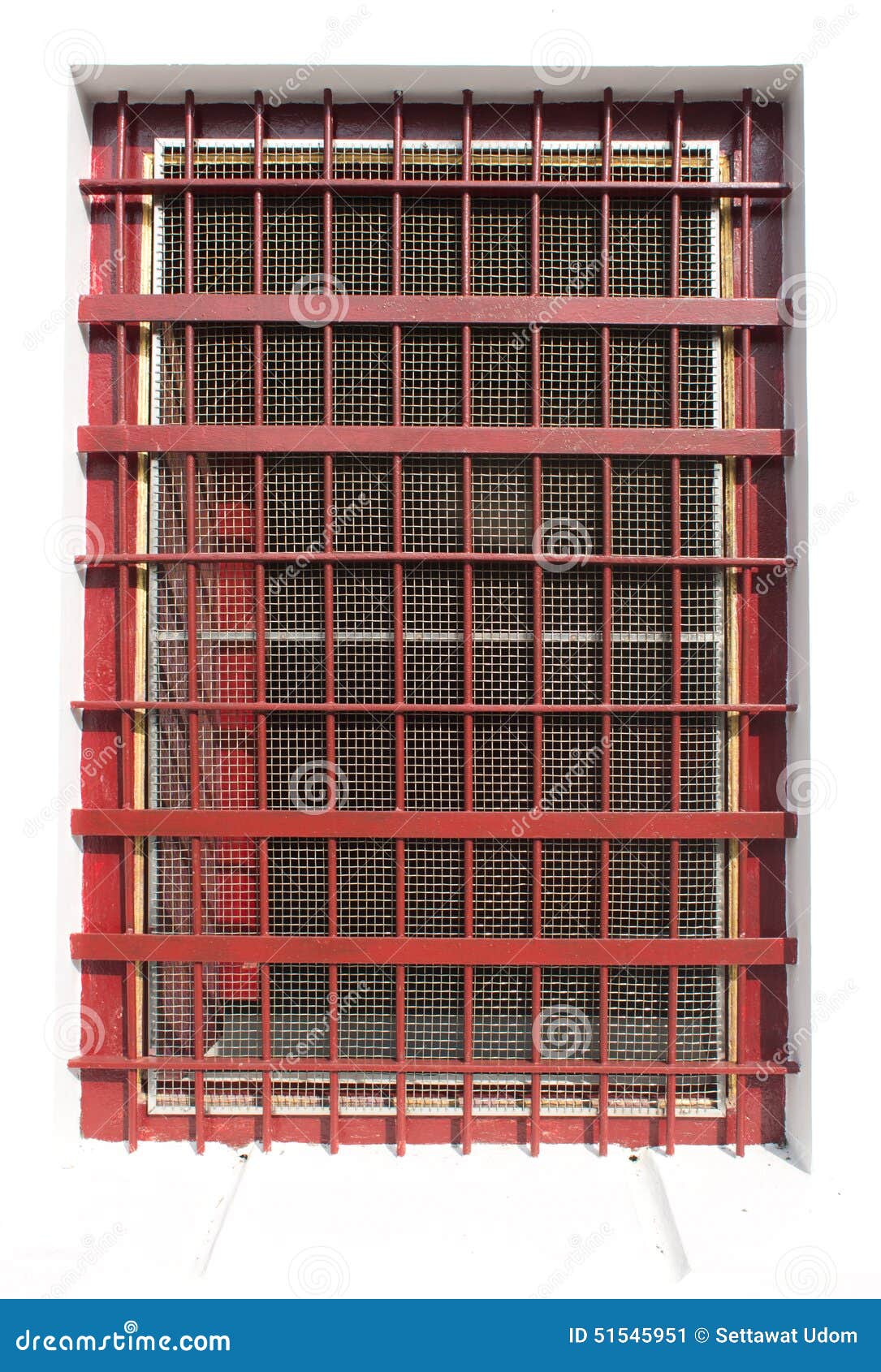 Red cage window stock image. Image of building, home - 51545951