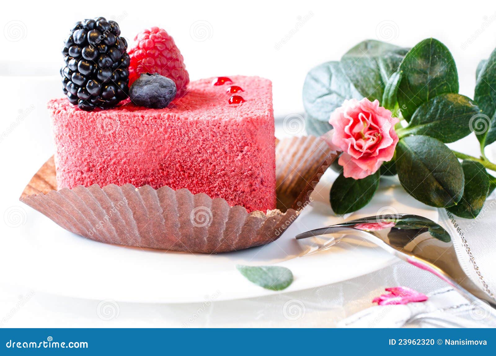Red cake with berries stock photo. Image of delicious - 23962320