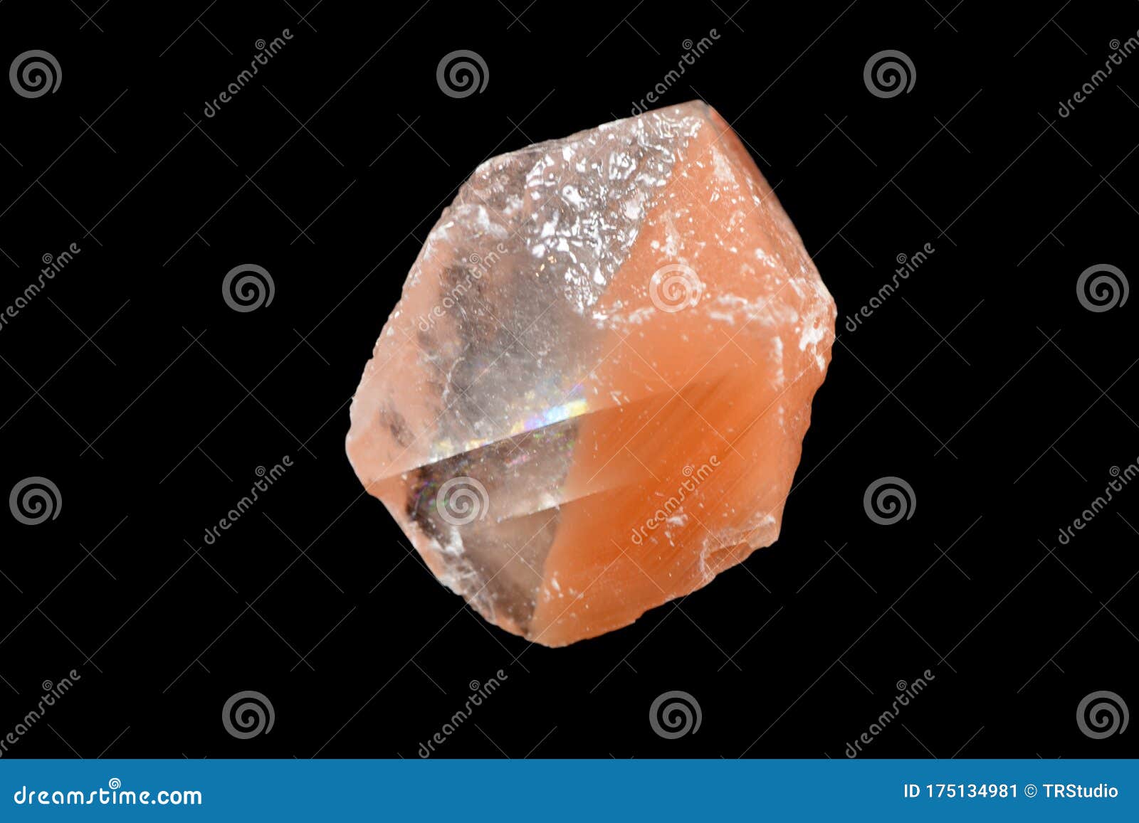 Red Calcite stock image. Image of waxy, orange, closeup - 175134981