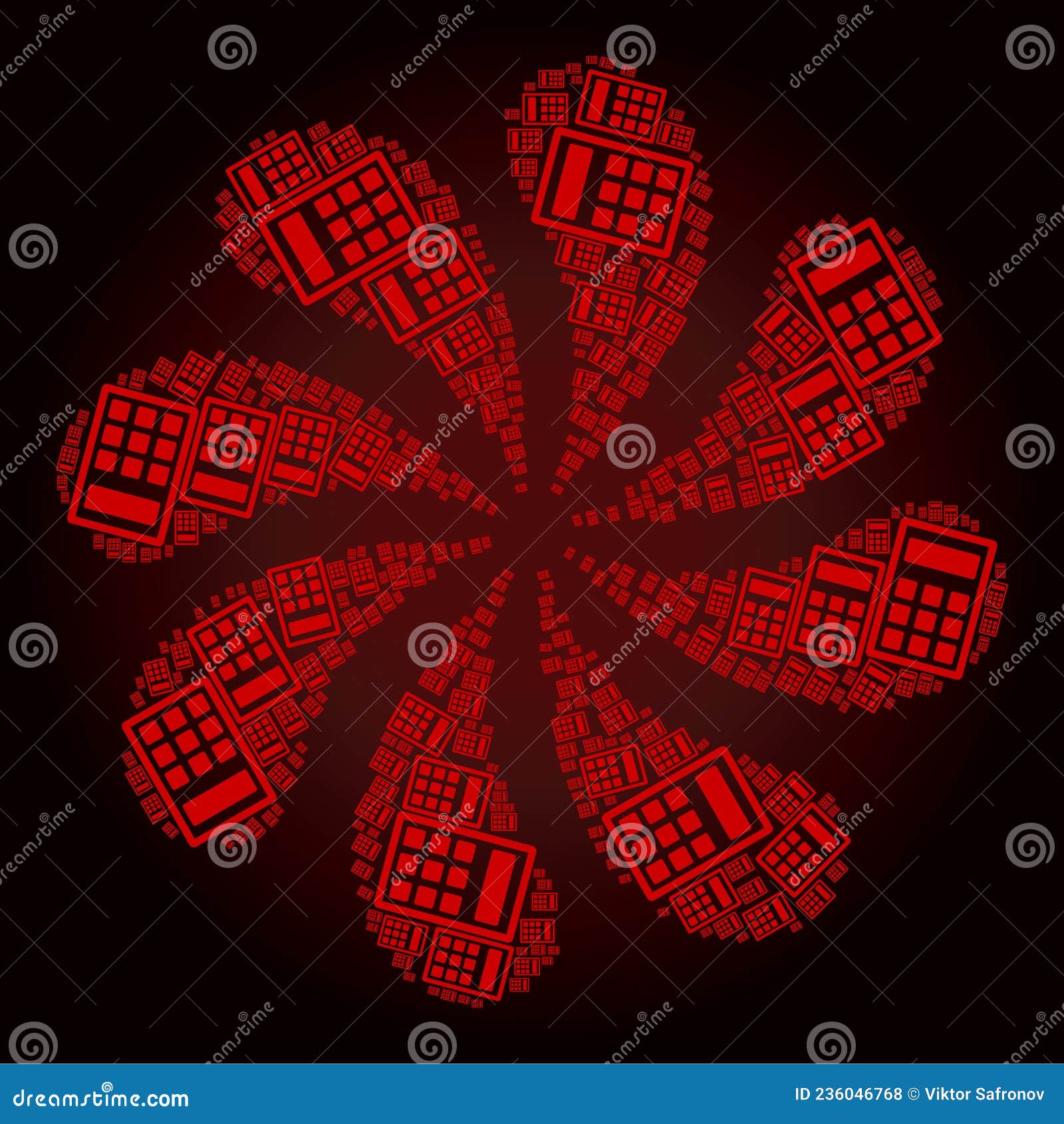 Bloody Calculator Icon Twirl Flower Shape Stock Vector - Illustration ...