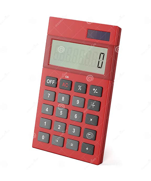 Red calculator stock photo. Illustration of device, accounting - 230254188