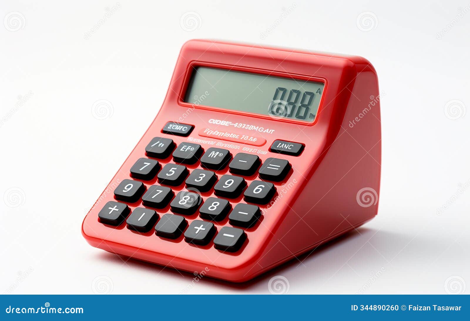 Red Calculator White Background Stock Illustration - Illustration of ...