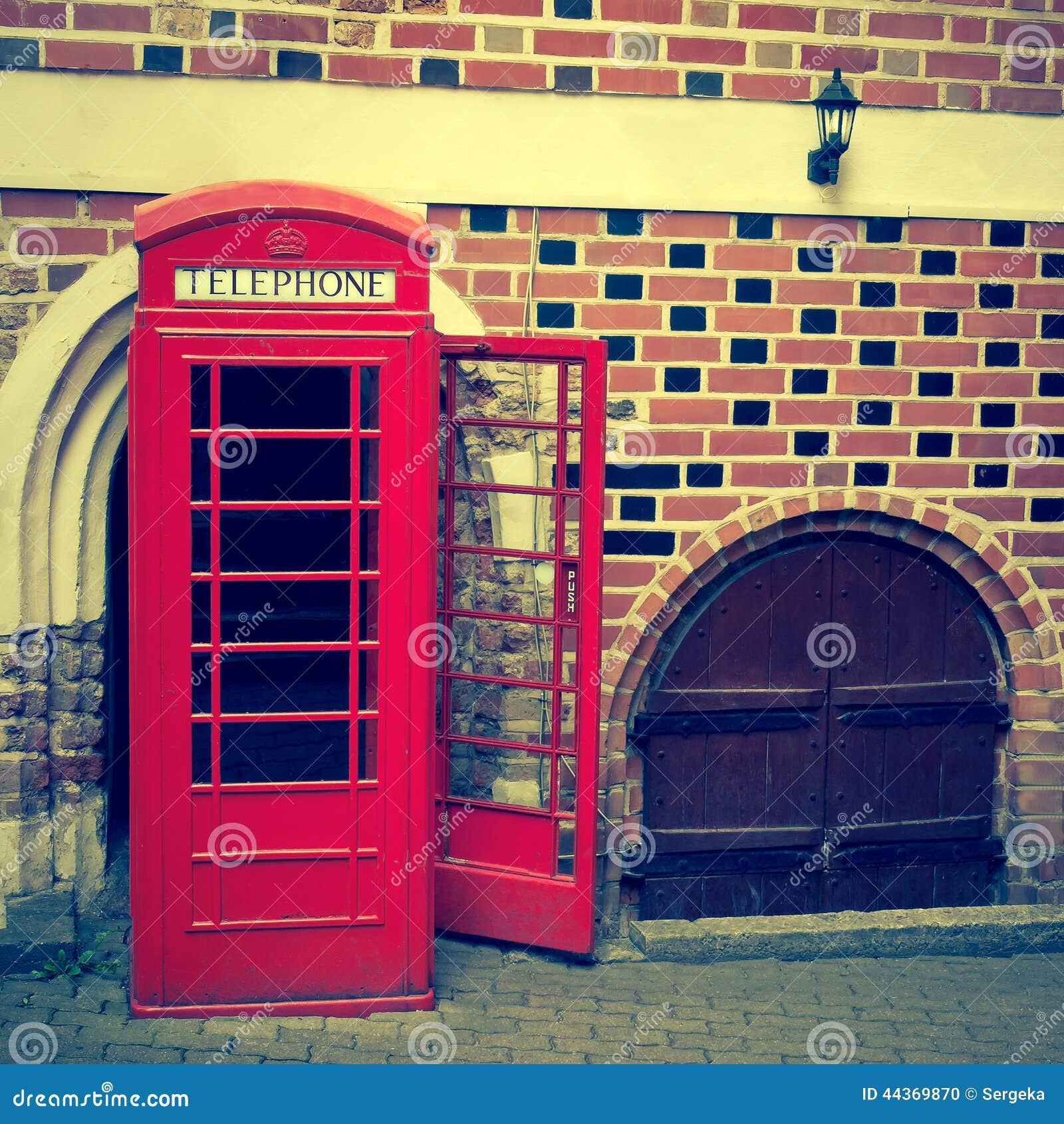 Red Call-box on a Background a Brick Wall Stock Photo - Image of court ...