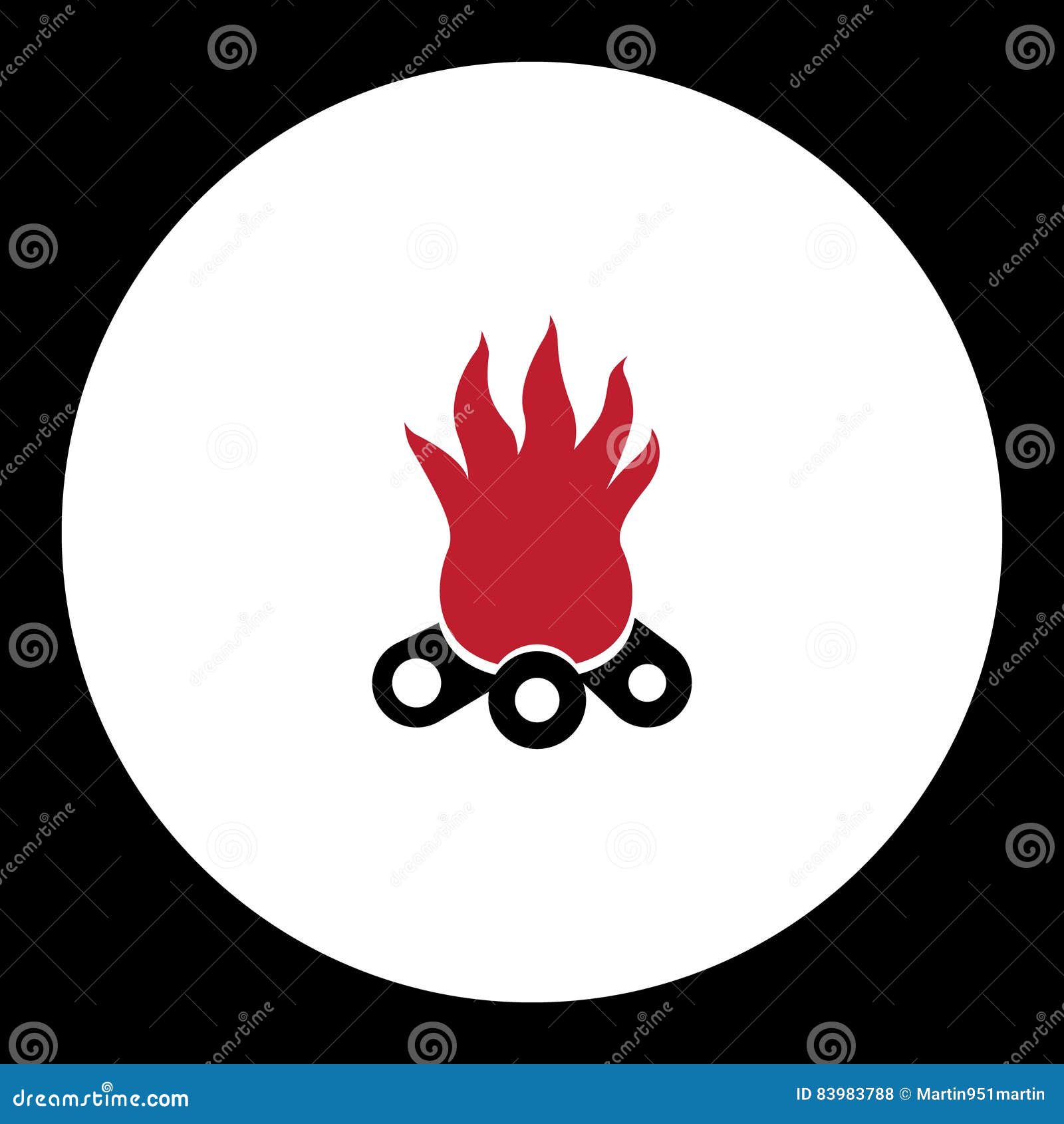 Red Camp Fire Black Simple Icon Stock Vector - Illustration of camp ...