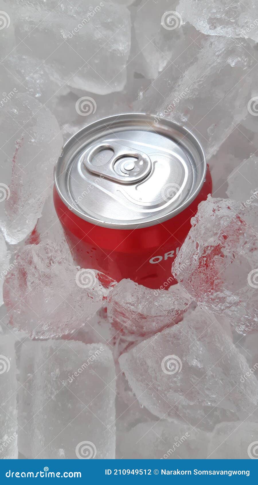 Red Can or Cola Can in Crushed Ice Cube. Stock Photo - Image of ...