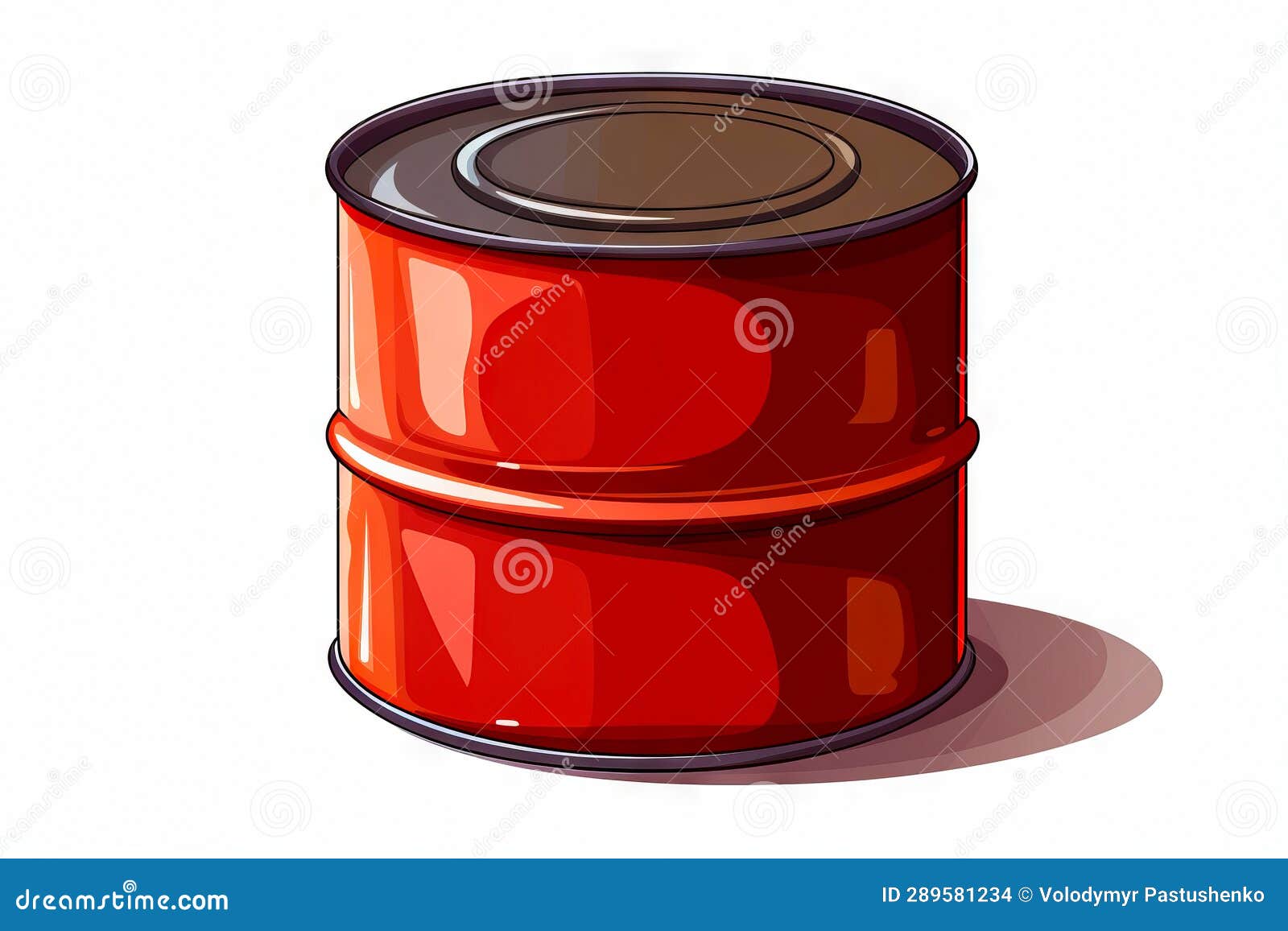 Red Can of Paint on White Background with Shadow. Generative AI Stock ...
