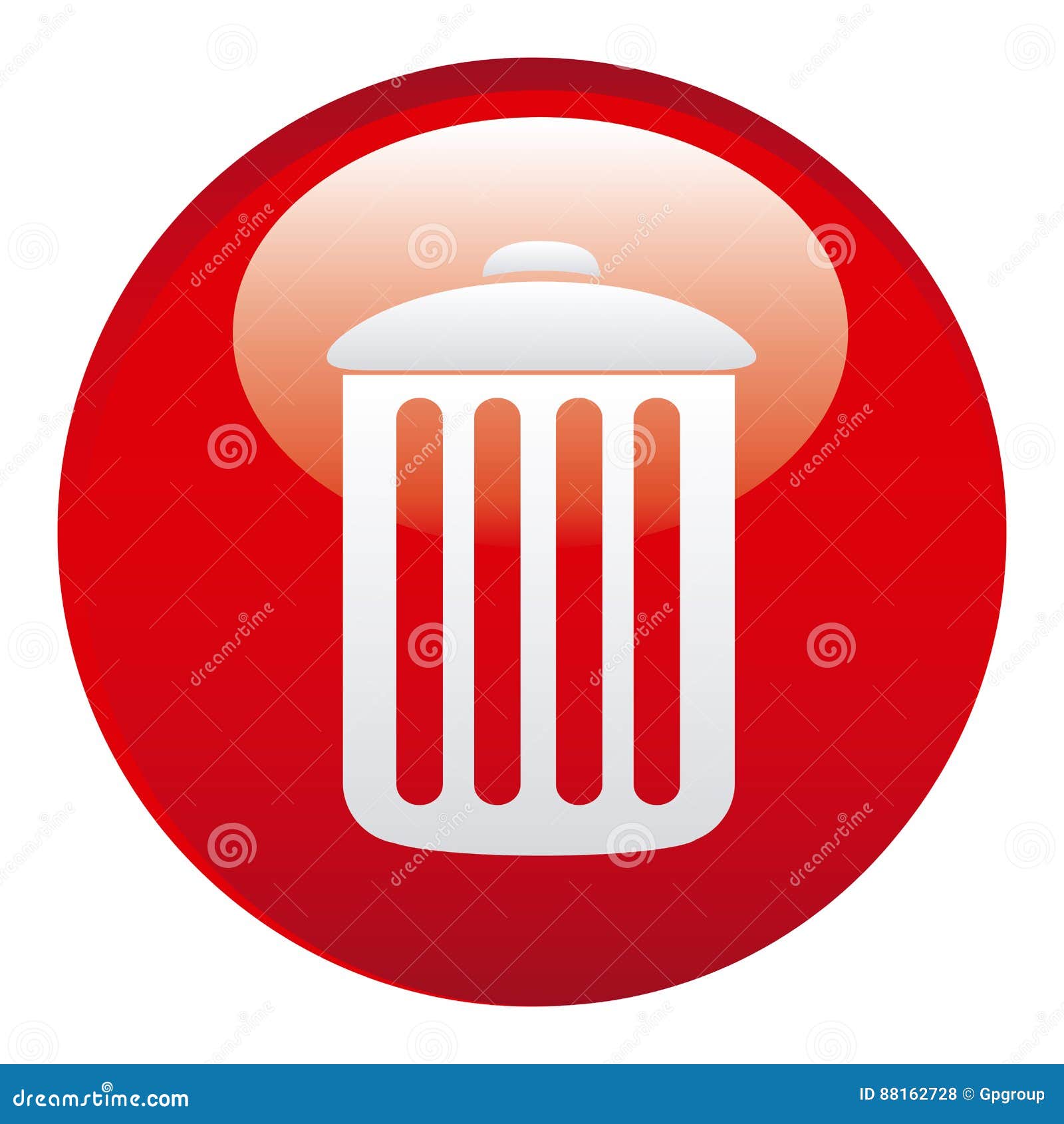 Red can trash emblem icon stock illustration. Illustration of clean ...
