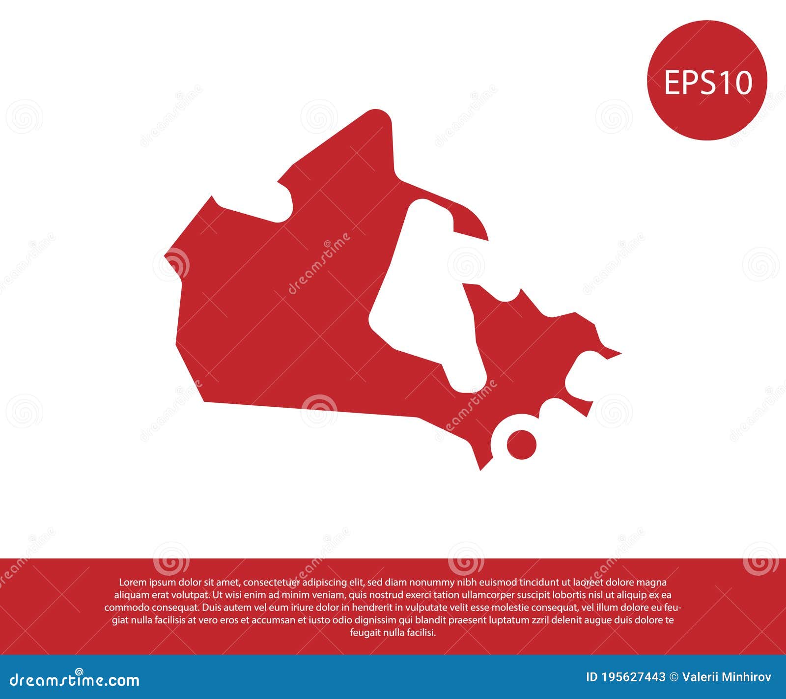 Red Canada Map Icon Isolated on White Background. Vector Stock Vector ...