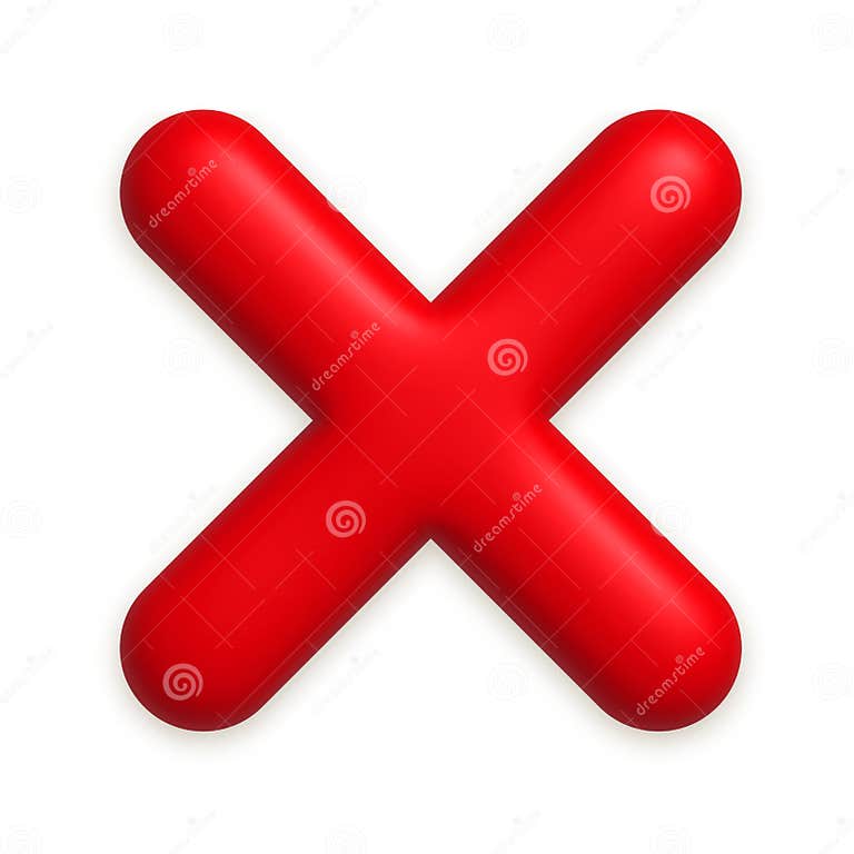 Red Cancel Cross Mark Icon. 3d Realistic Design Element Stock ...