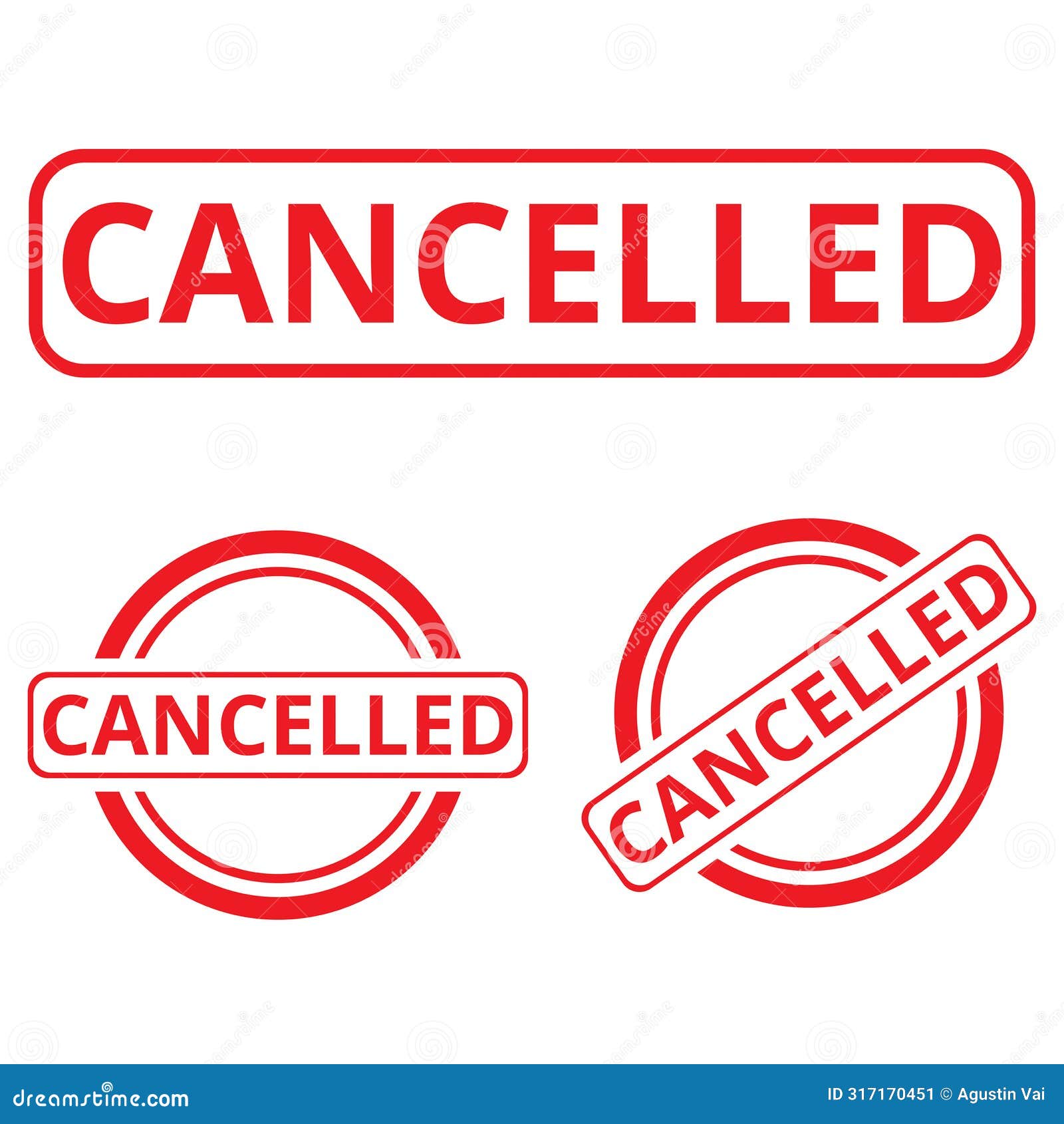 Red Cancelled Banners on a White Background Stock Vector - Illustration ...