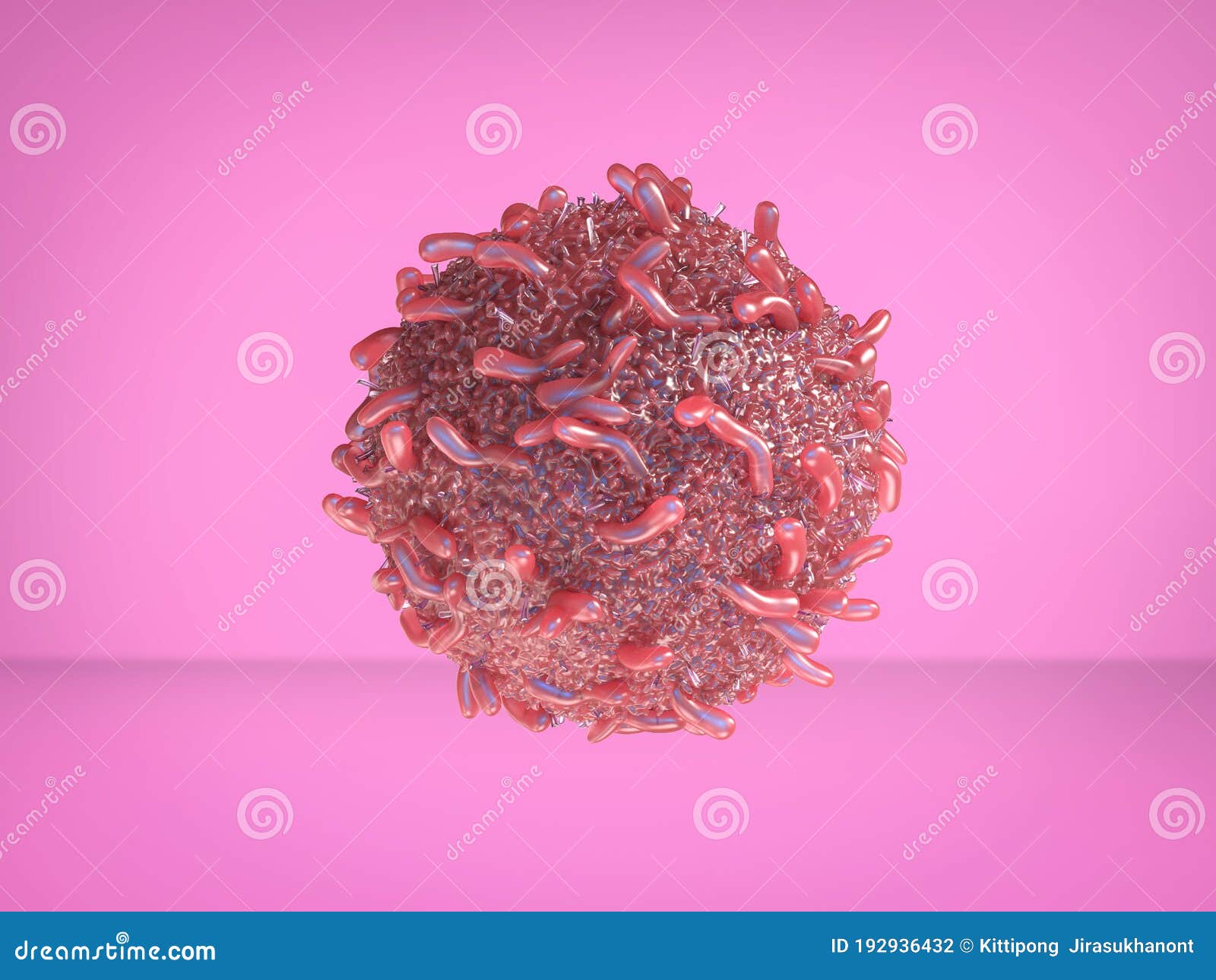 Red cancer cell stock illustration. Illustration of cell - 192936432