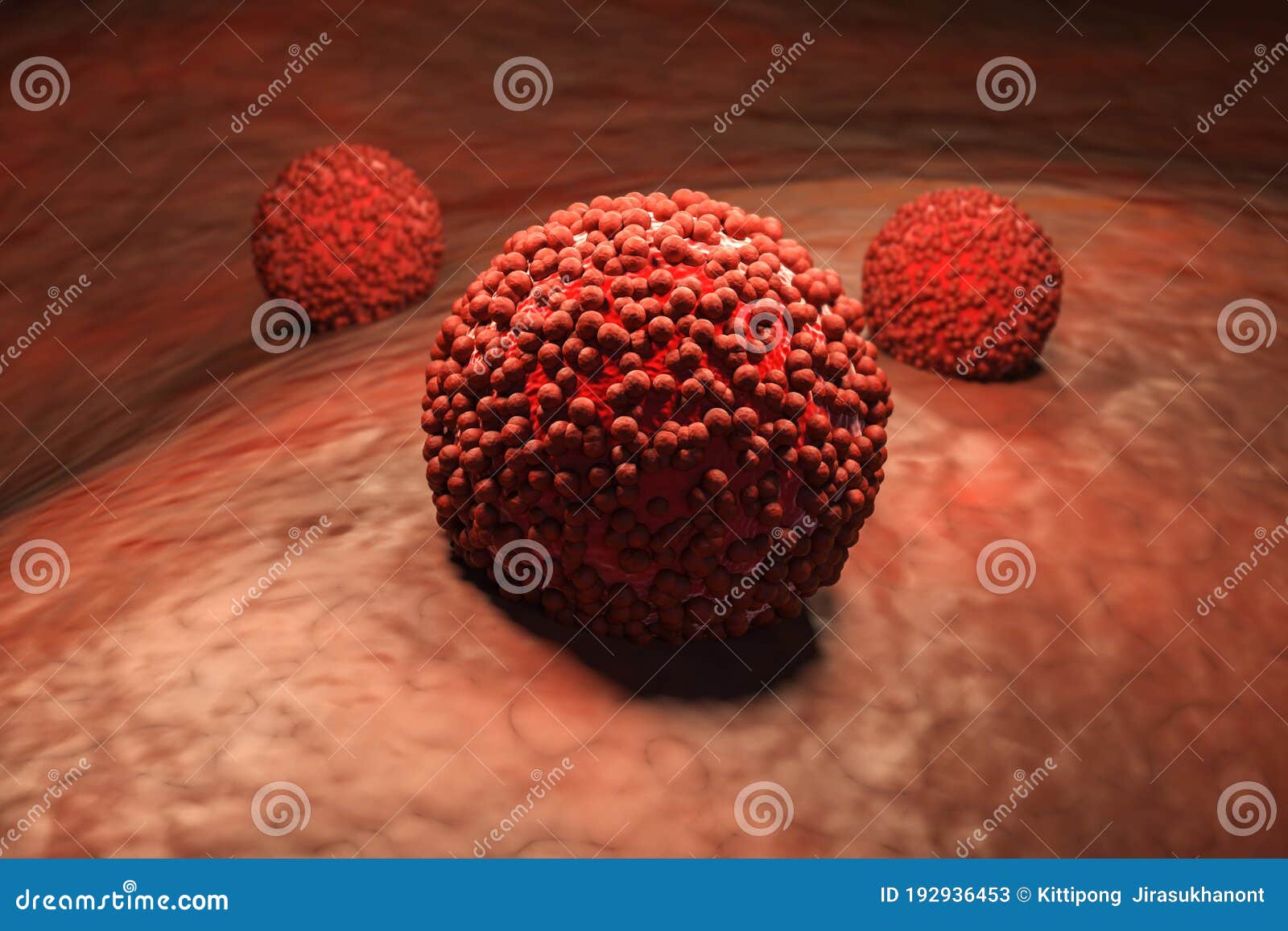 Red cancer cells stock illustration. Illustration of blood - 192936453