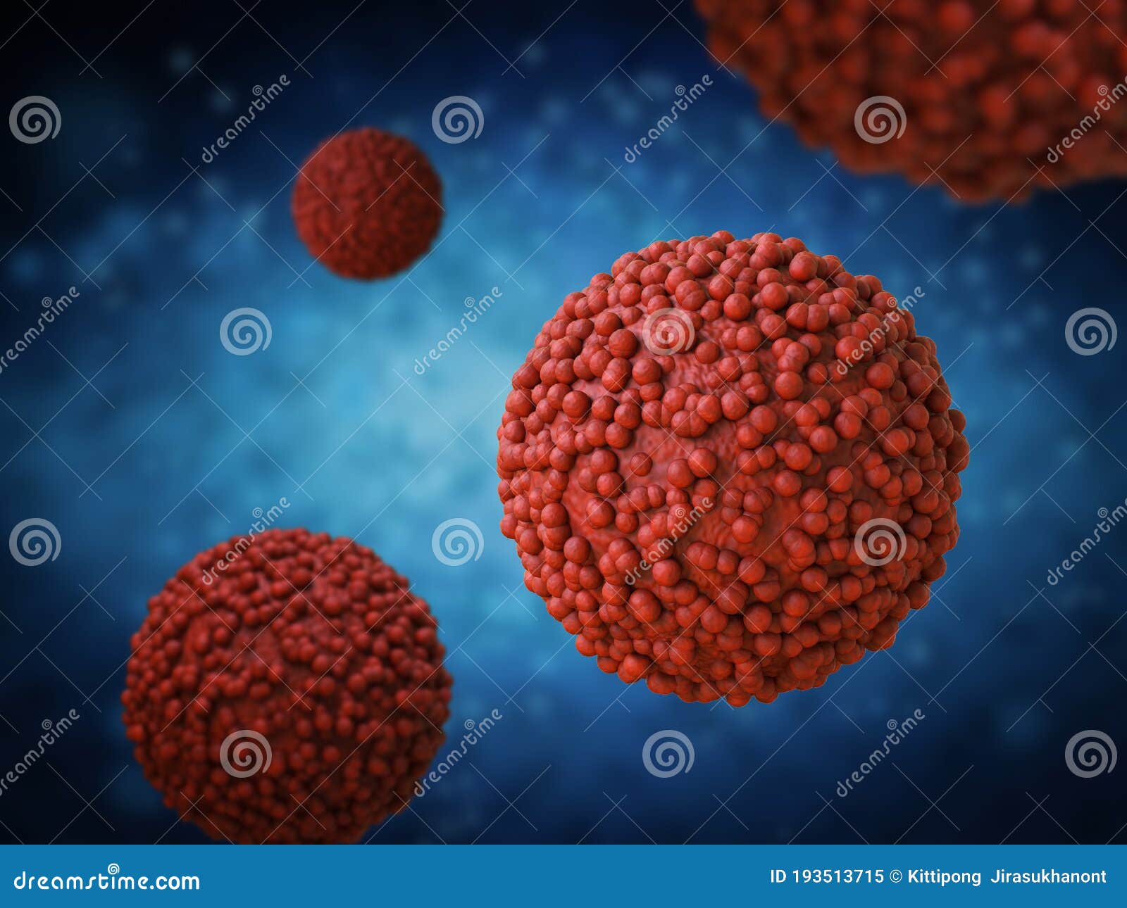 Red cancer cells stock illustration. Illustration of disease - 193513715