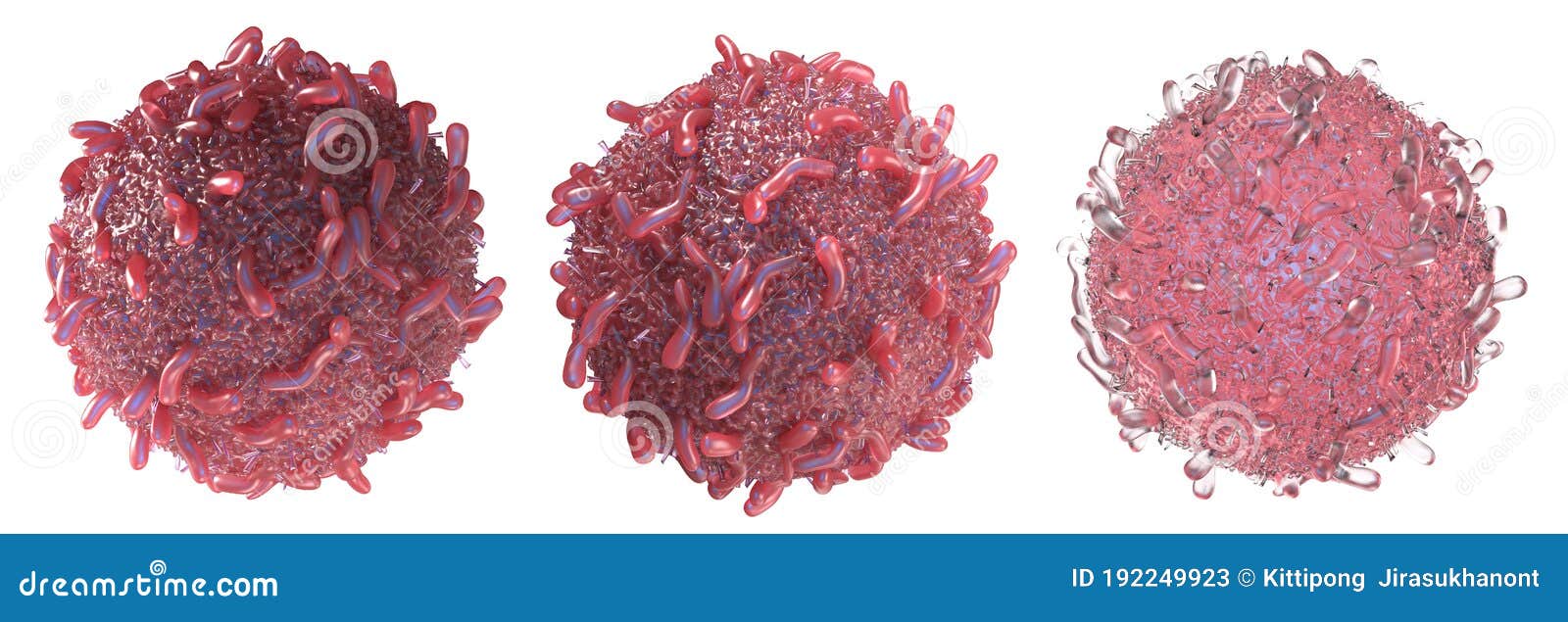 Red cancer cells stock illustration. Illustration of science - 192249923