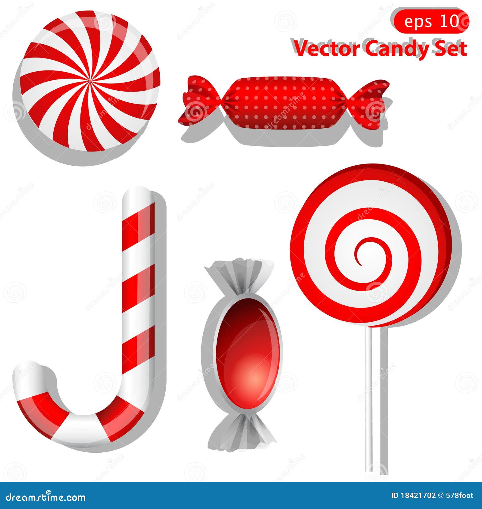 Red candies stock vector. Illustration of swirl, striped - 18421702
