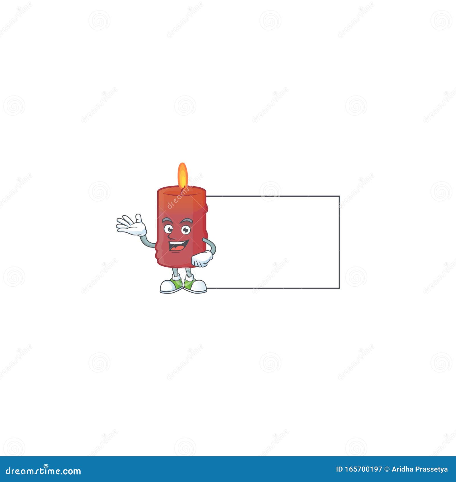 Red Candle with Board Cartoon Character Style Stock Vector ...