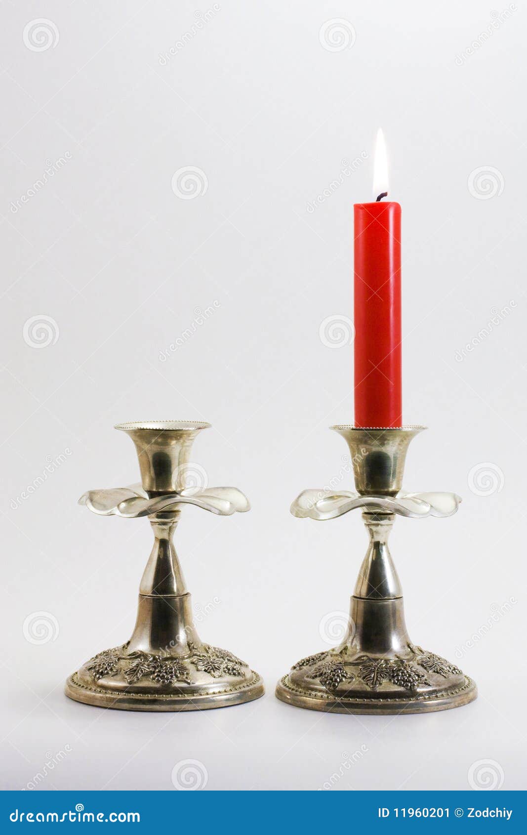 Red Candle and Candlesticks Stock Image - Image of celebration, yellow ...