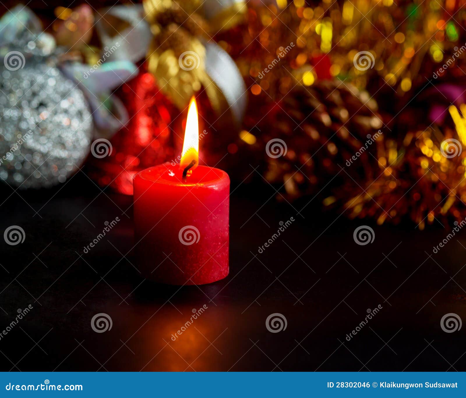 Red candle with fire stock photo. Image of night, dark - 28302046