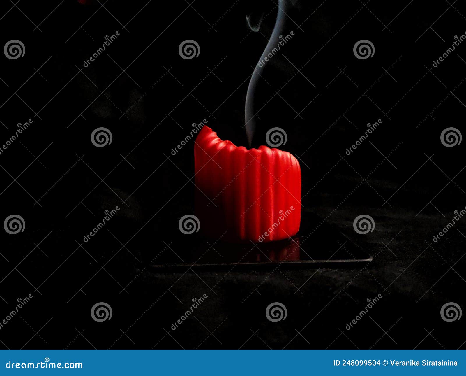 Red Candle without fire stock photo. Image of candle - 248099504