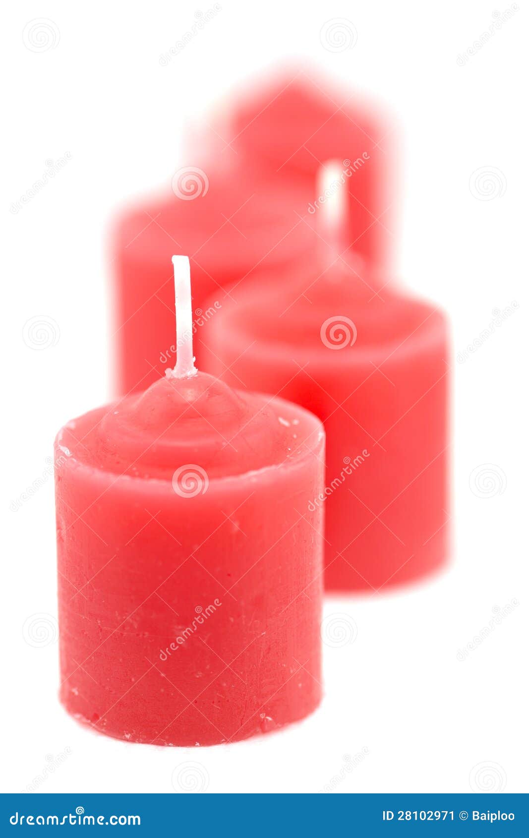 Red Candle with Isloated White Background Stock Image - Image of light ...
