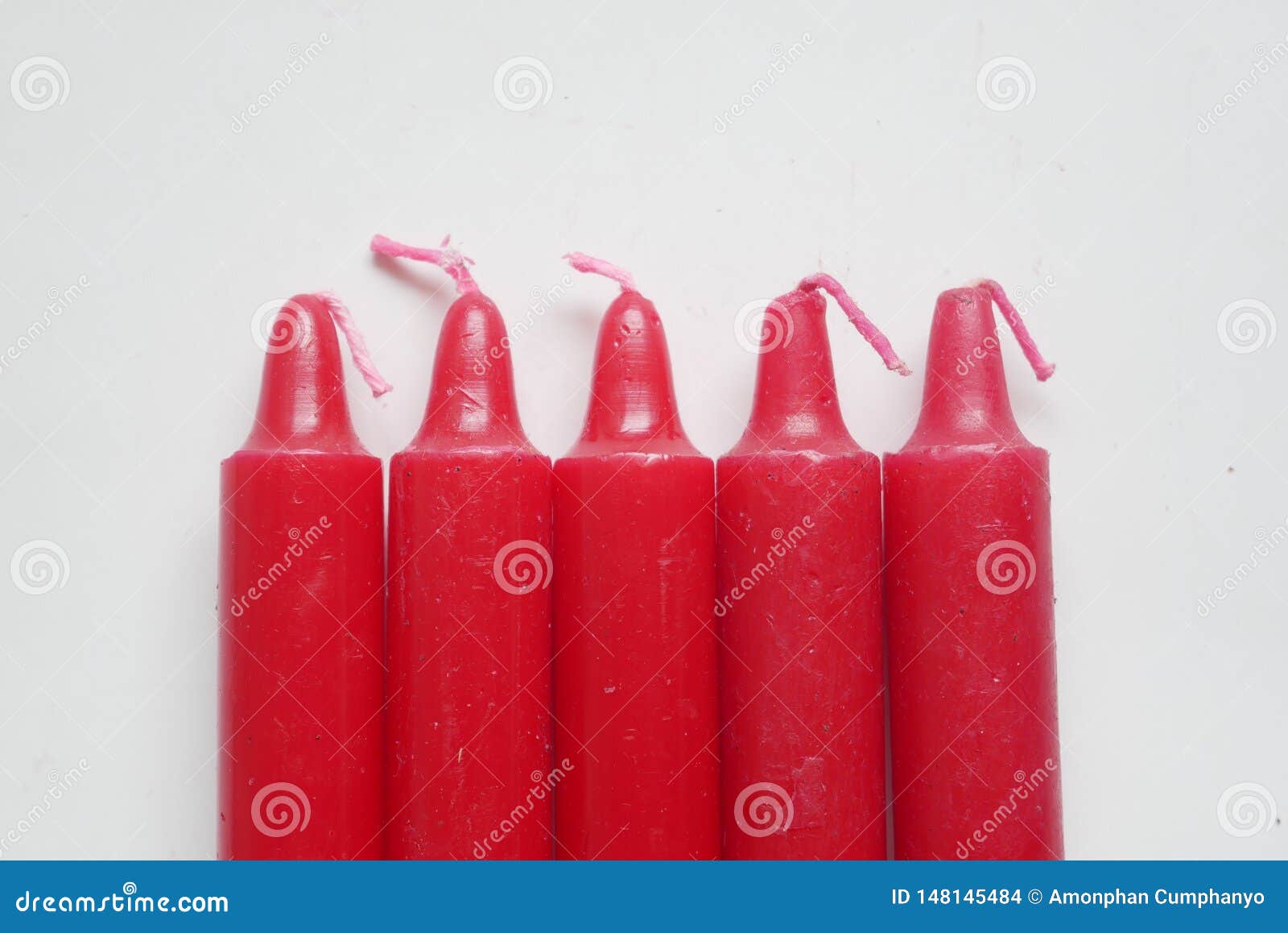 Red Candle Isolated White Background Stock Photo - Image of front, fire ...