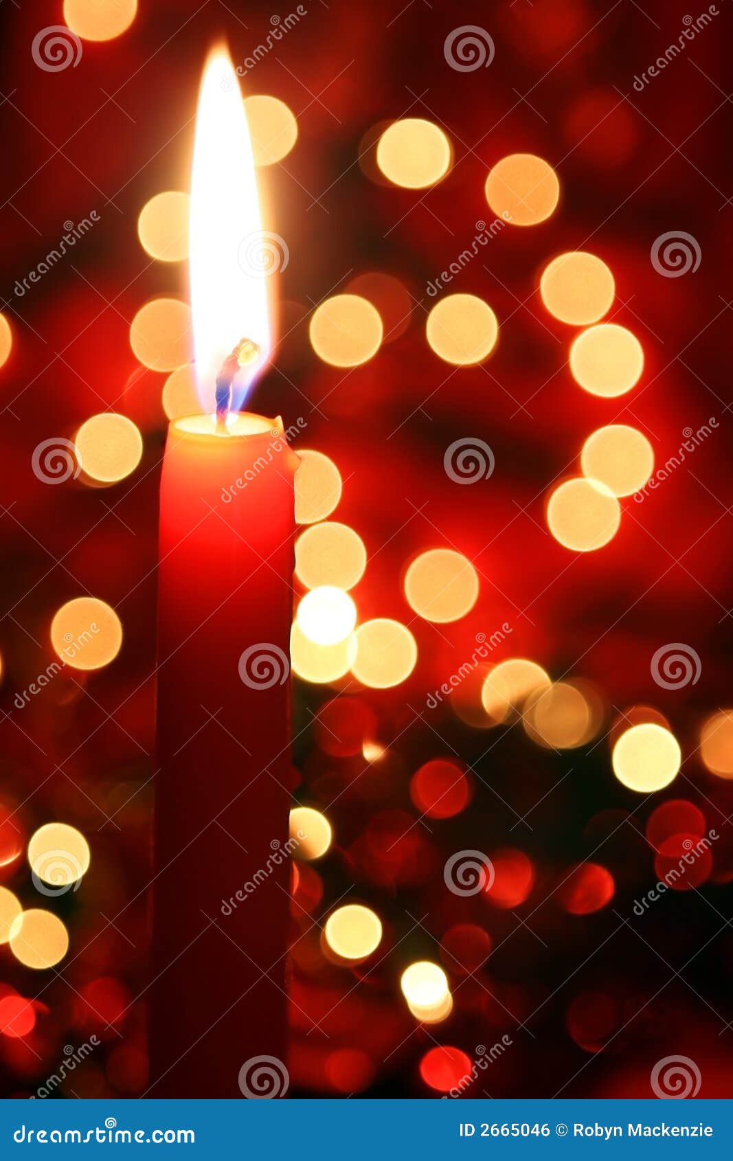 Red Candle with Lights stock photo. Image of glowing, tree - 2665046
