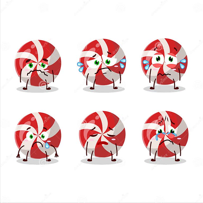 Red Candy Cartoon Character with Sad Expression Stock Vector ...