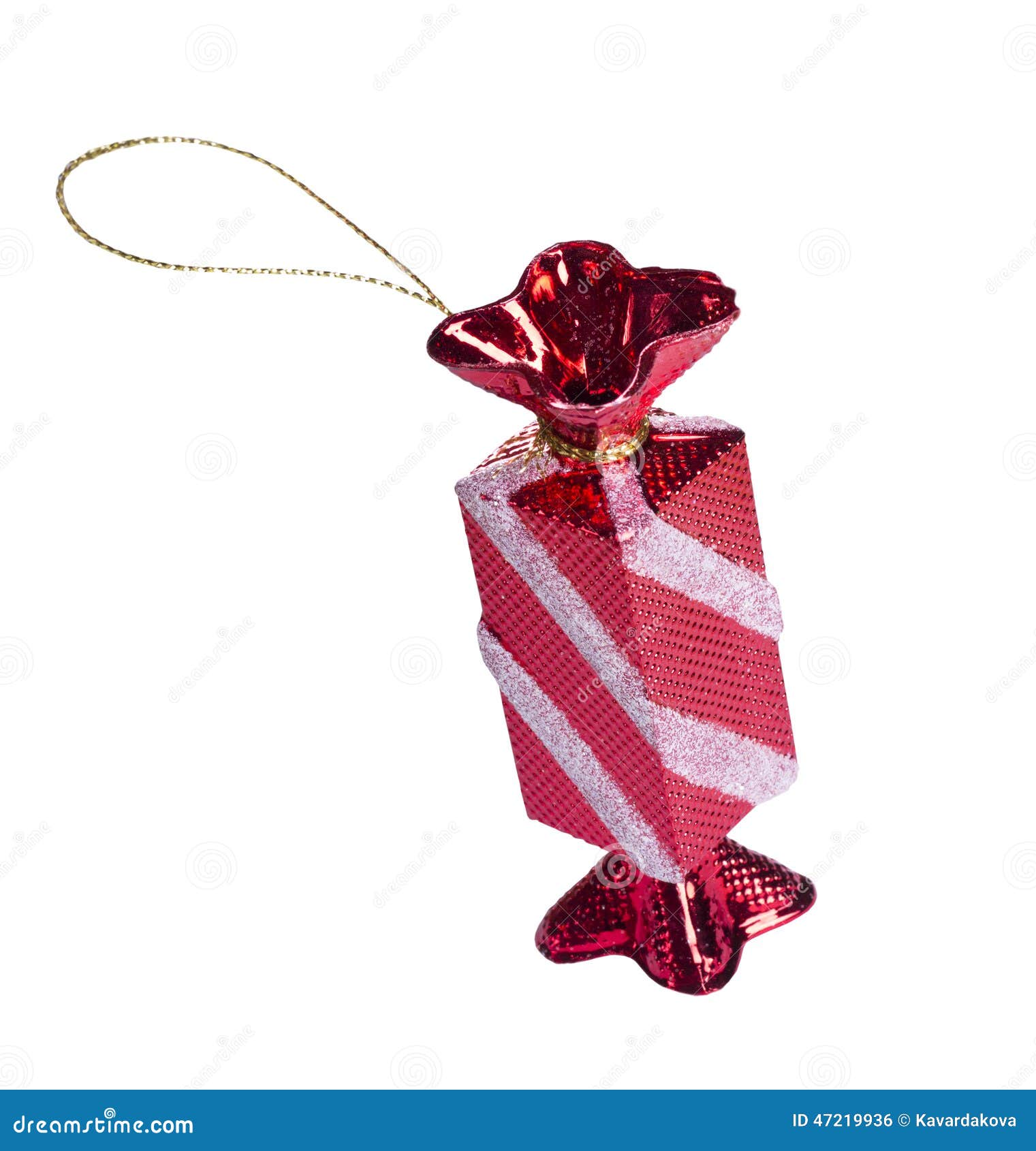 Red Candy Christmas Decorations on White Isolated Stock Photo - Image ...